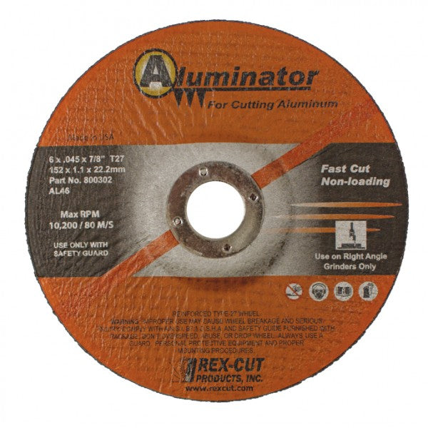 Rex-Cut 4-1/2 x .045 x 7/8 Aluminator TY27 Cut-Off Wheel 25pk - REX 80 ...
